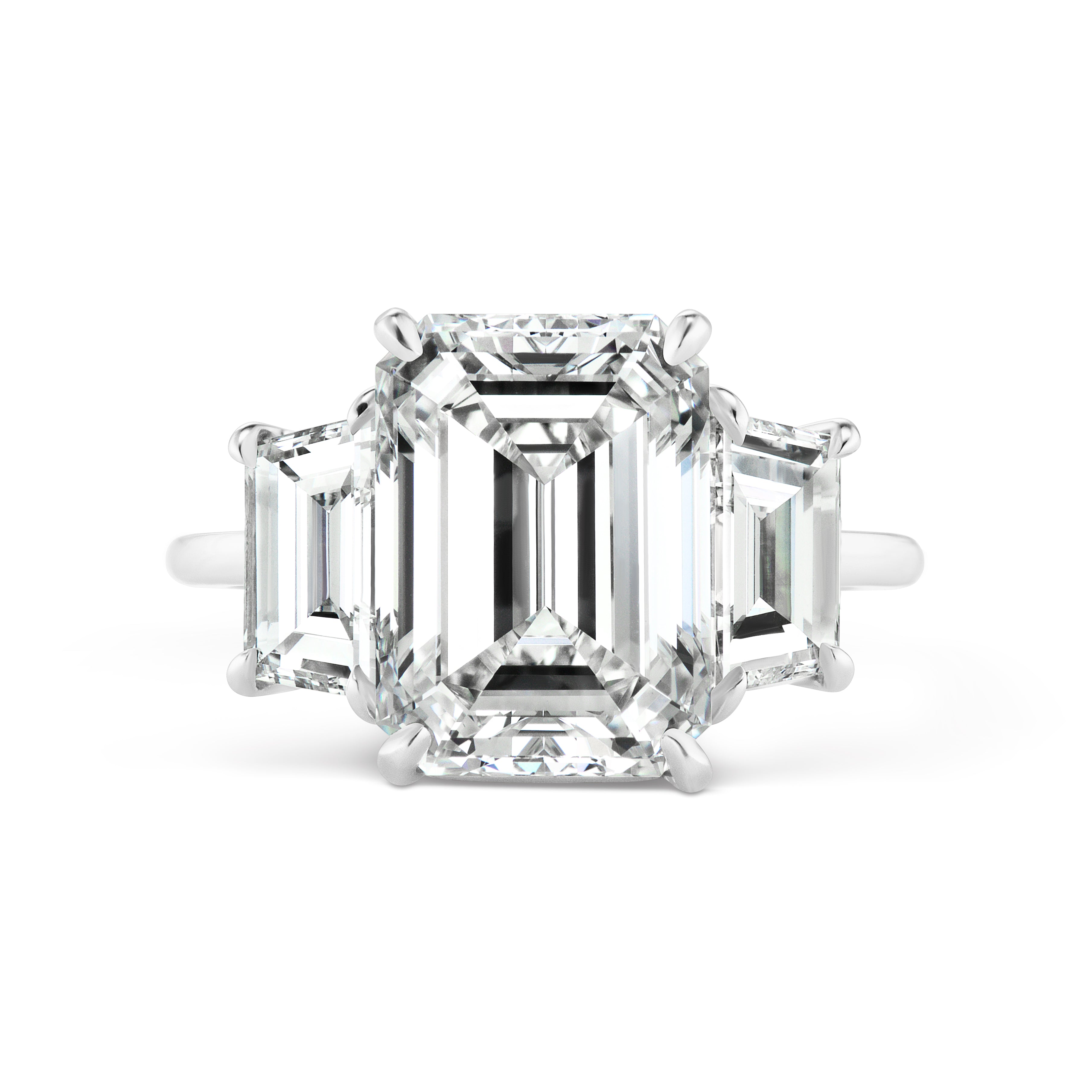 Emerald Cut Center Stone with Emerald Cut Side Stones